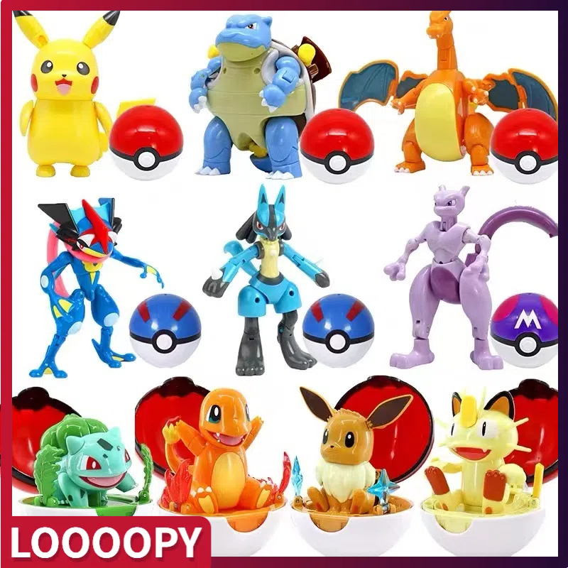 Jual Mainan Figure Pokemon Pokeball / Pokemon Ball / Pokemon Figure Deformation / Pokemon ...