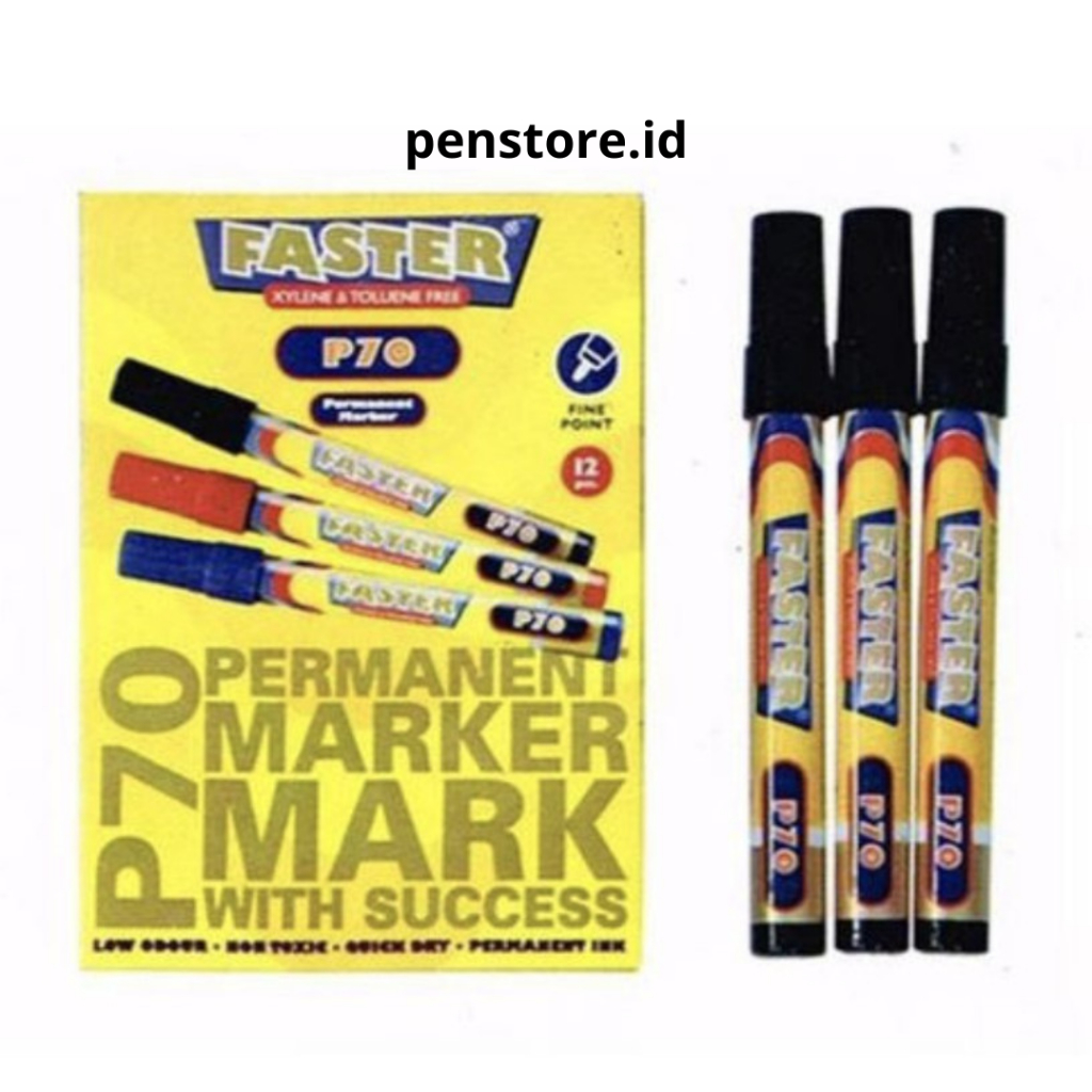 Jual Sepidol FASTER P70 Permanent Hitam / Spidol Hitam Murah Tidak Bisa ...