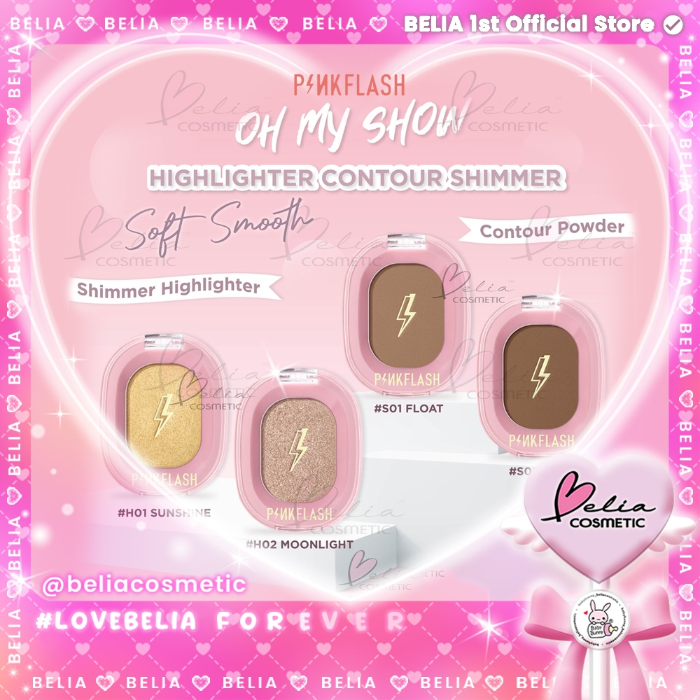 Jual BELIA PINKFLASH Soft Pigment Face Contour Highlighter Shimmer ...