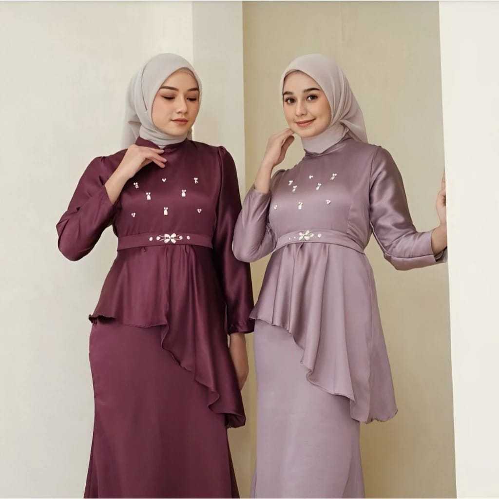 Jual Jamila Dress Kondangan Simpel Elegan Dress Satin Bridesmaid Gamis ...