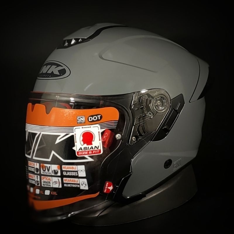 Jual HELM INK TERRA 2 GORILA GREY GLOSS ORIGINAL HELM HALF FACE DOUBLE ...