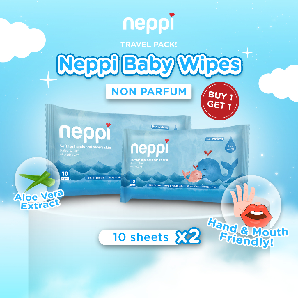 Jual Neppi Tisu Basah Baby Wipes Non Parfum 10s - Buy 1 Get 1 Free ...