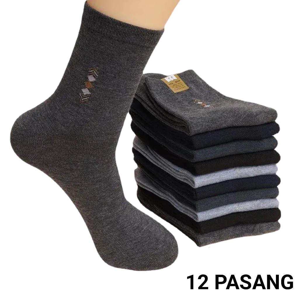 Jual ( Paket 12 Pasang ) Kaos Kaki pria motif Men'sock Motif Dewasa Random | Shopee Indonesia