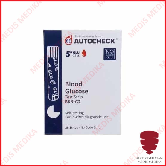 Jual Test Strip Autocheck Glucose Cek Blood Gula Darah Refill Isi 25 ...