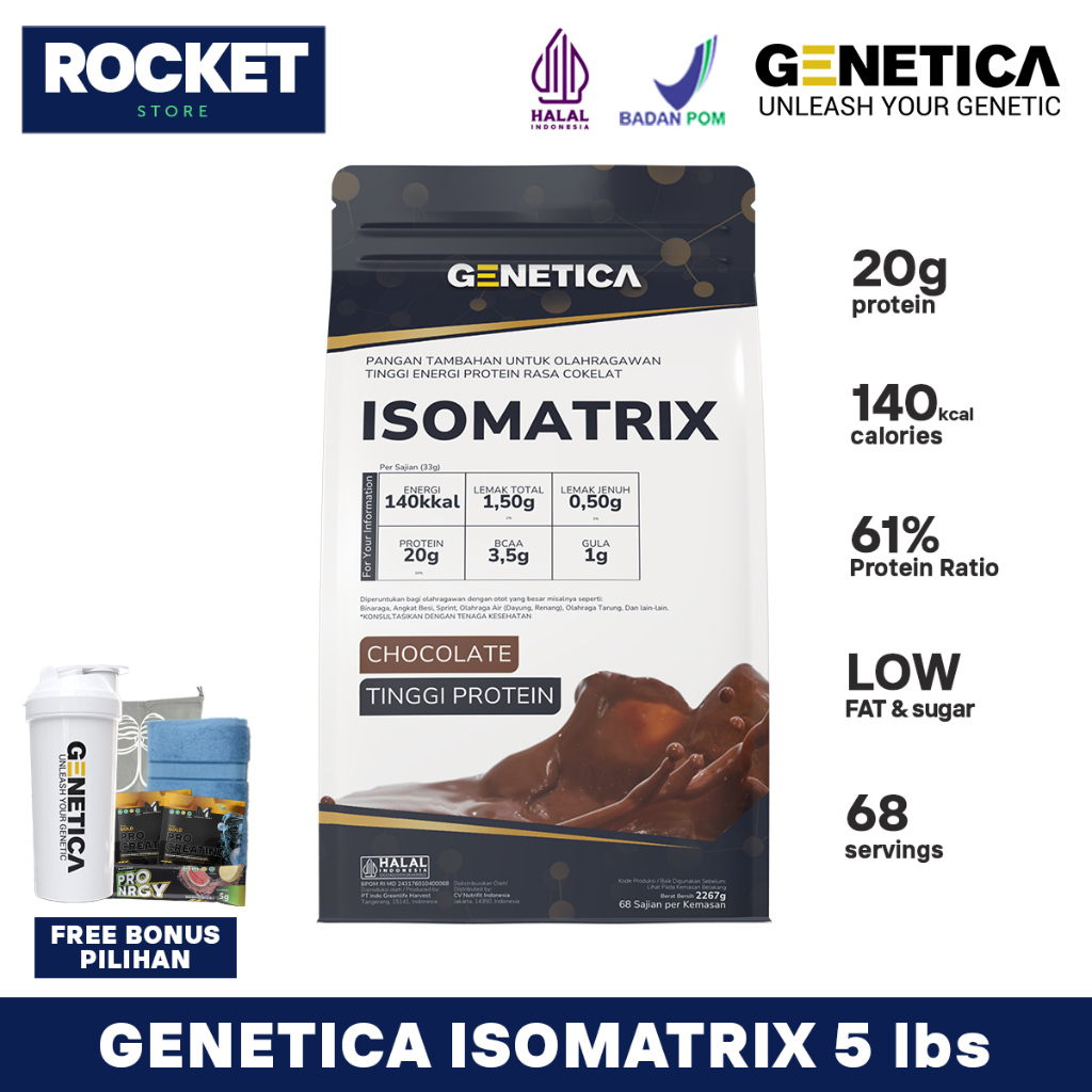 Jual GENETICA Isomatrix 5 lbs 2267 gram - Whey Protein with Isolate Vegan Protein Suplemen ...
