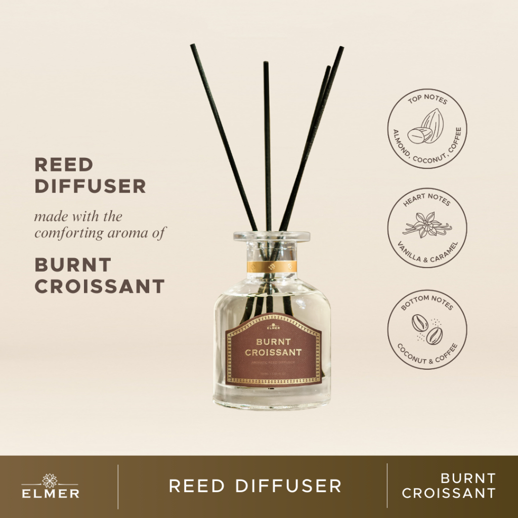 Jual ELMER Burnt Croissant Reed Diffuser 150ml Aromatherapy Pengharum ...