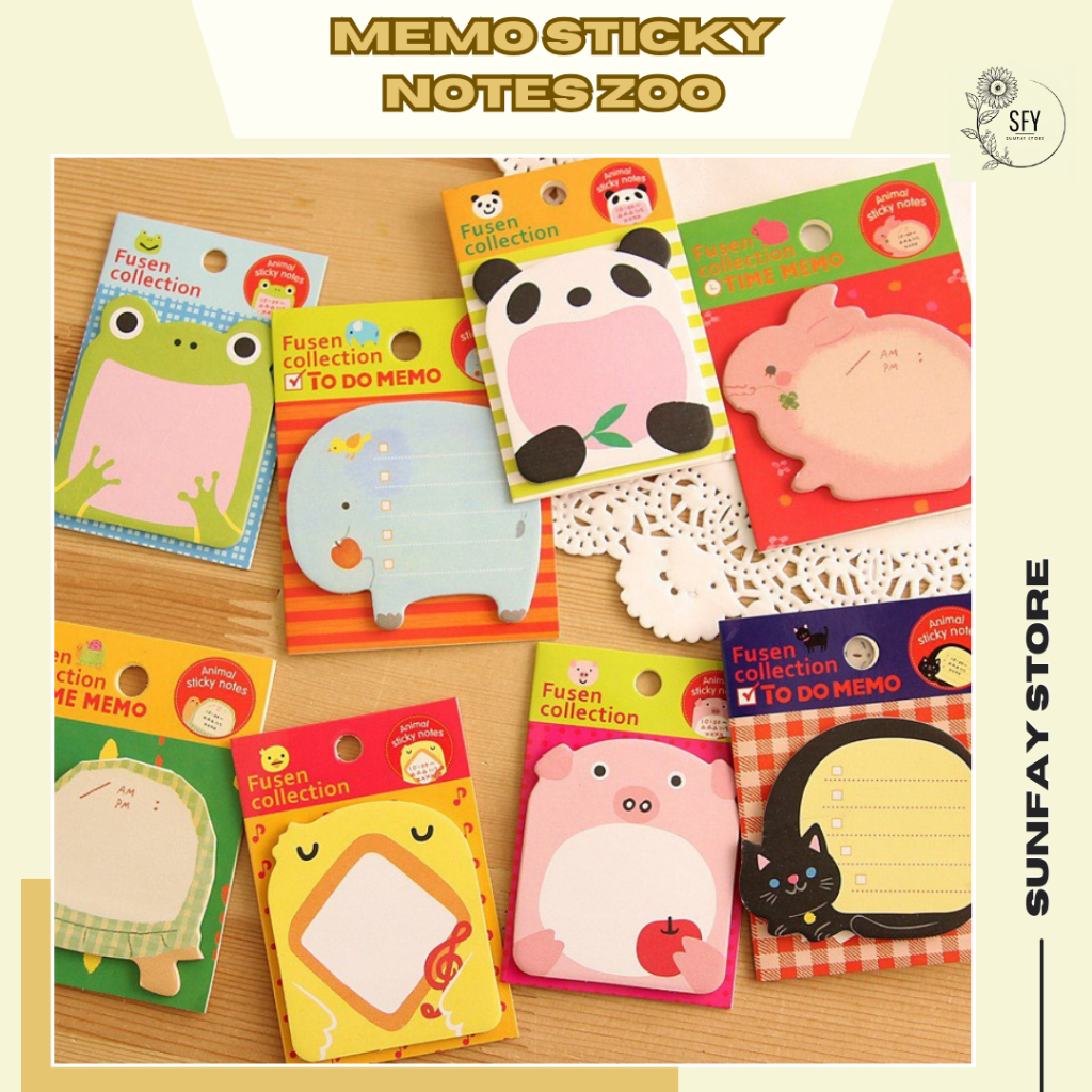 Jual Memo Sticky Notes Zoo Animal Buku Catatan Kecil Mini Book Karakter ...