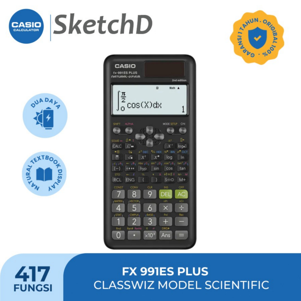 Jual Kalkulator Ilmiah Casio Layar Besar FX-991 ES PLUS Scientific ...