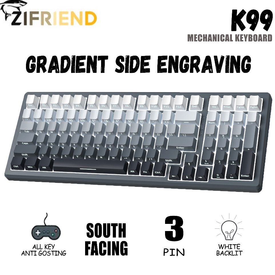 Jual ZIFRIEND K99 Gradient Mechanical Keyboard KODE C1Z9 | Shopee Indonesia