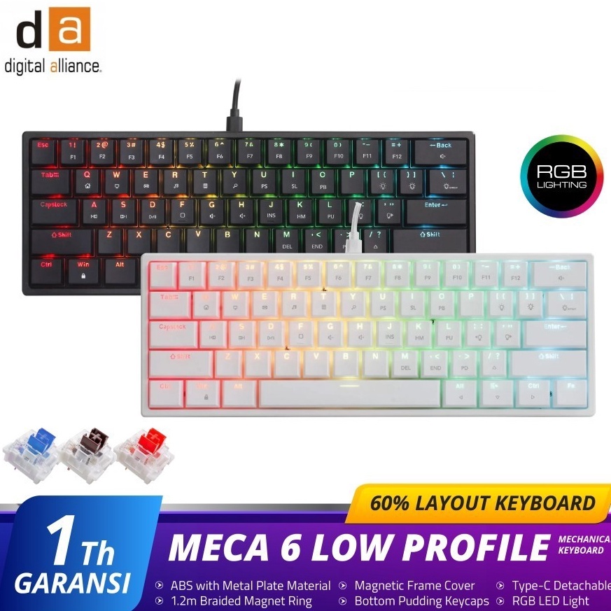 Jual Digital Alliance Meca 6 RGB Low Profile 6 Mechanical Gaming Keyboard KODE I5S7 | Shopee ...