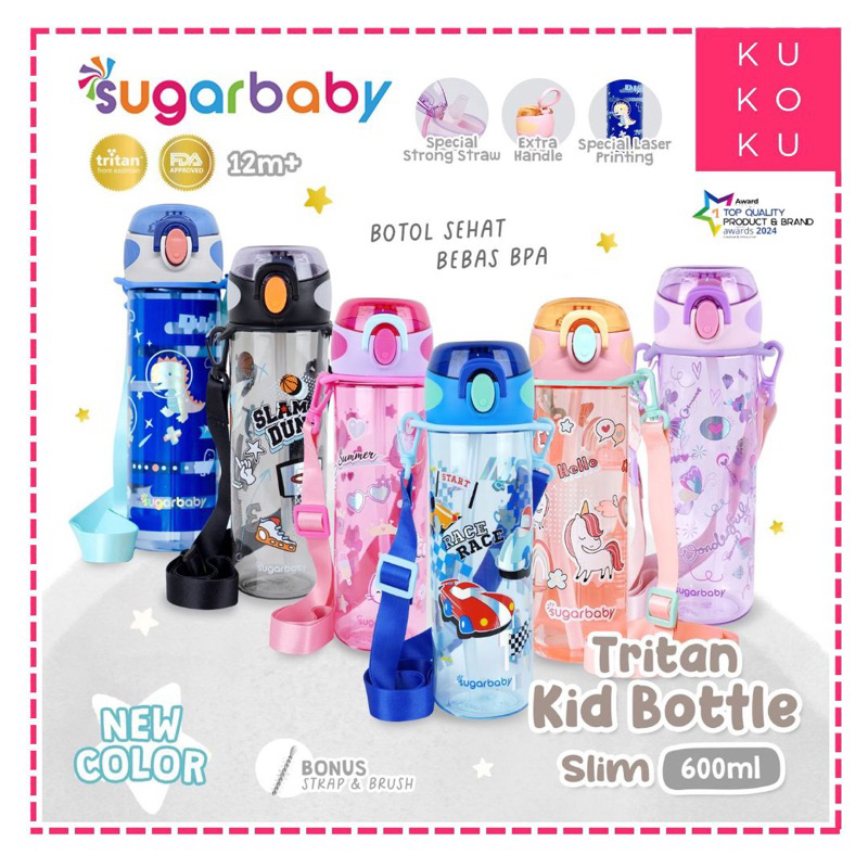 Jual Sugarbaby Tritan Kid Bottle Slim 600ml / Botol Minum Anak Sugar Baby | Shopee Indonesia