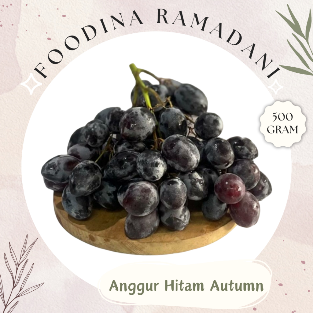 Jual BUAH ANGGUR HITAM Autumn Tanpa Biji - Black Grape Fresh [ Berat ...