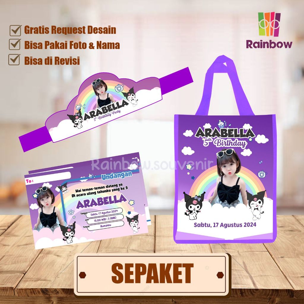 Jual PAKET ULANG TAHUN (TAS MUAT BOX KFC) / Tas Topi undangan / Paket ...