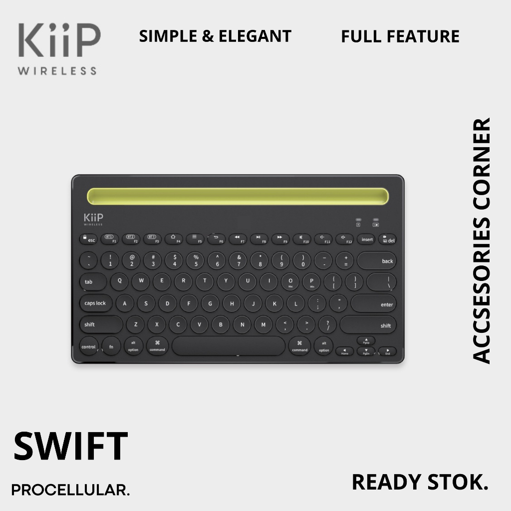 Jual KiiP SWIFT Keyboard Wireless Bluetooth Multi Device Dual Mode ...