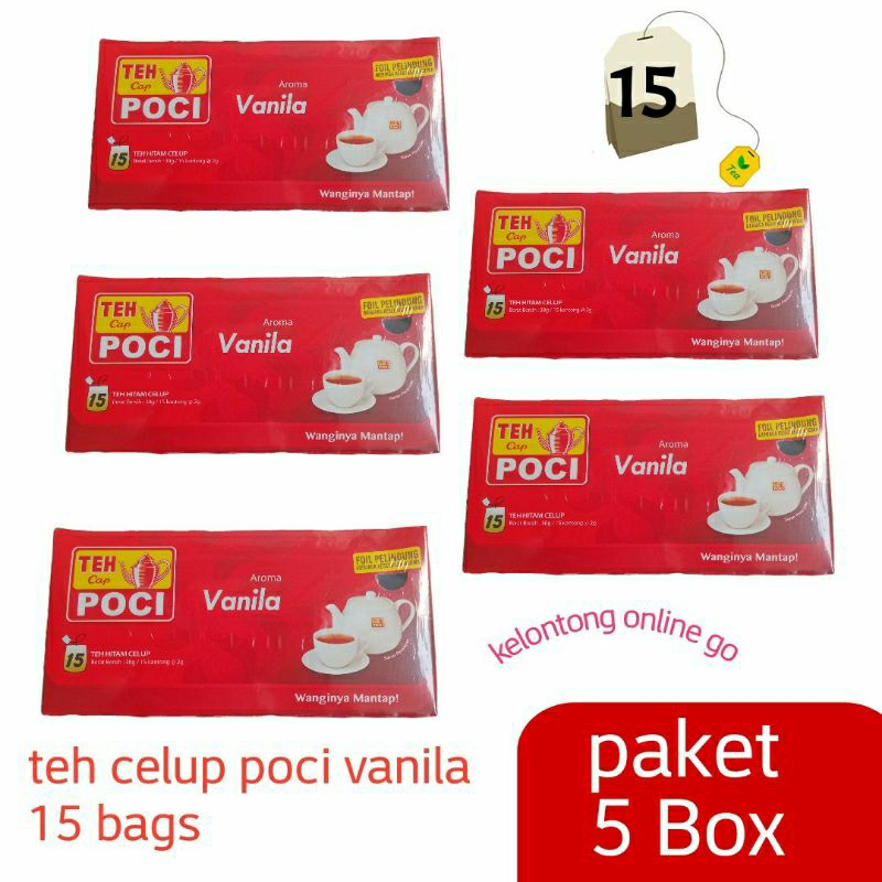 Jual Teh Poci Celup Vanila 5 Box @15 kantong | Shopee Indonesia