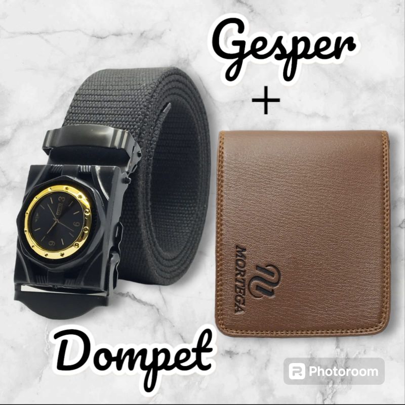 Jual Gesper Sabuk Pria Katun Canvas Kepala aksesories Jam Plus Dompet ...