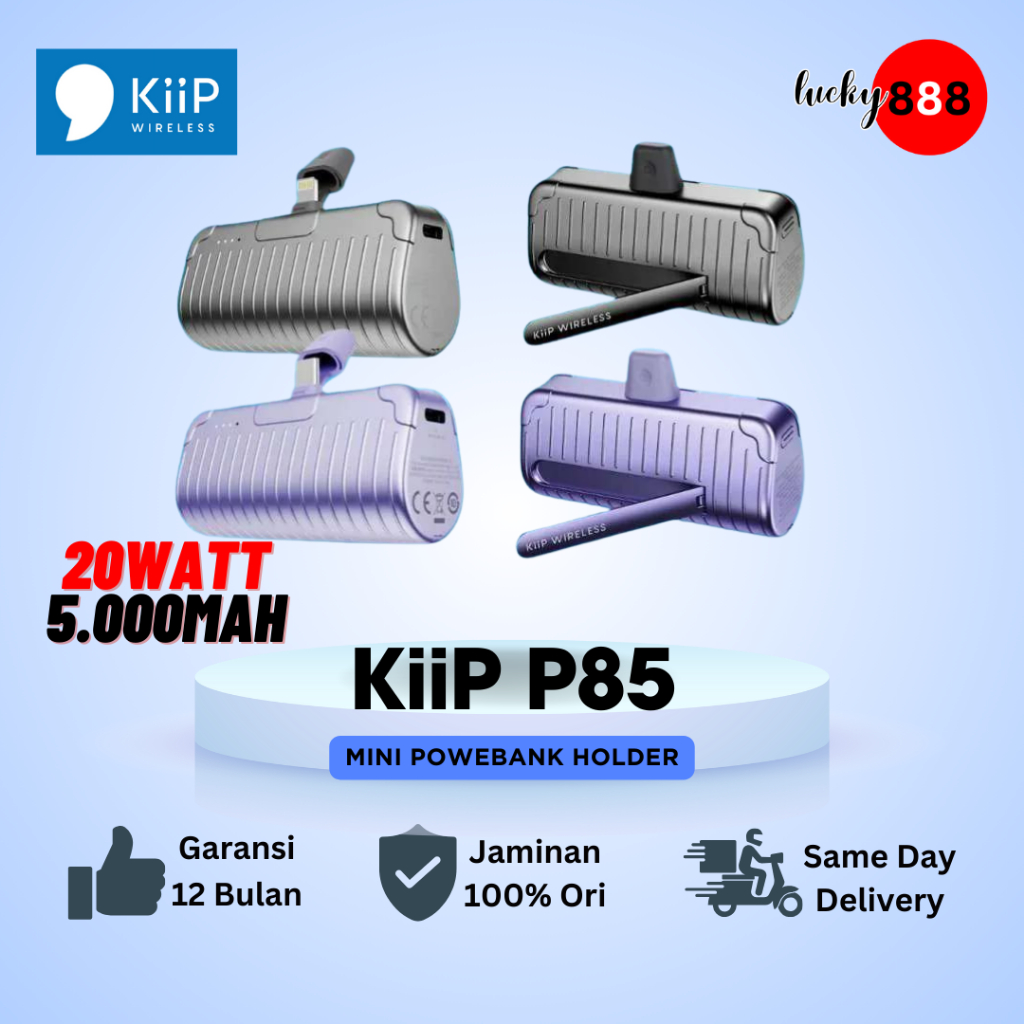 Jual KIIP MINI POWER BANK FAST CHARGING PD 20W 2IN1 PHONE HOLDER - Abu ...