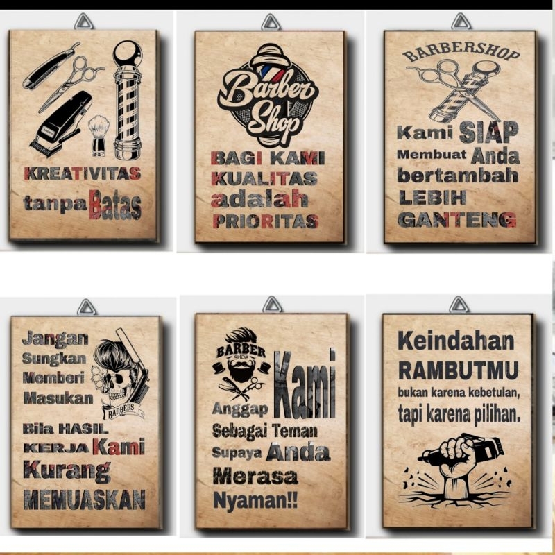 Jual POSTER KAYU MDF POSTER SALON PANGKAS RAMBUT BARBERSHOP | Shopee ...