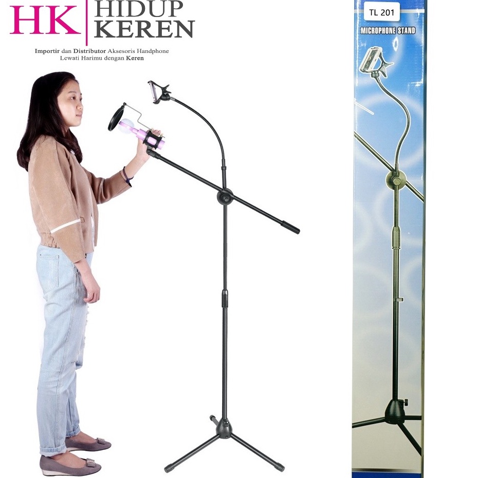 Jual COD ALAT STUDIO Stand Mic Panjang Holder Phone Tiang Microphone ...