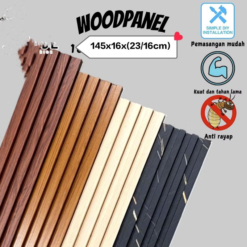 Jual wpc wood panel dekorasi dinding ukuran 145cmx16 cmx(23/16mm ...