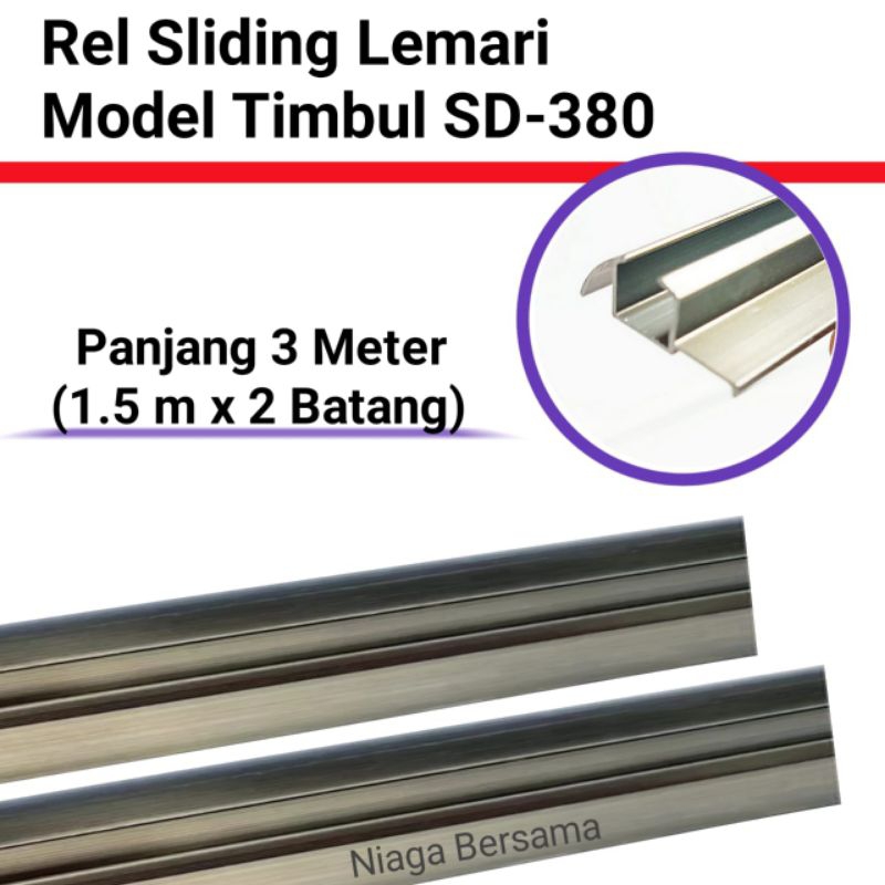 Jual Rel Sliding Lemari Model Timbul 380 Pintu Kitchen Set Geser | Shopee Indonesia