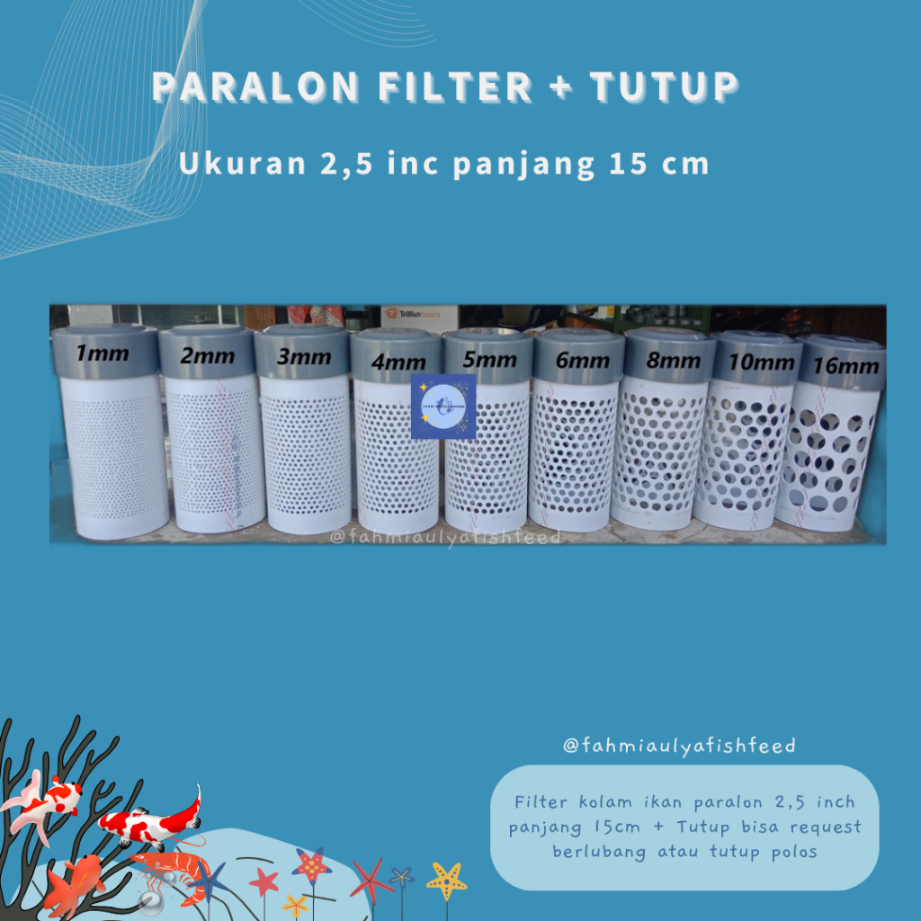 Jual Filter kolam ikan paralon 2,5 inch panjang 15cm + Tutup polos ...