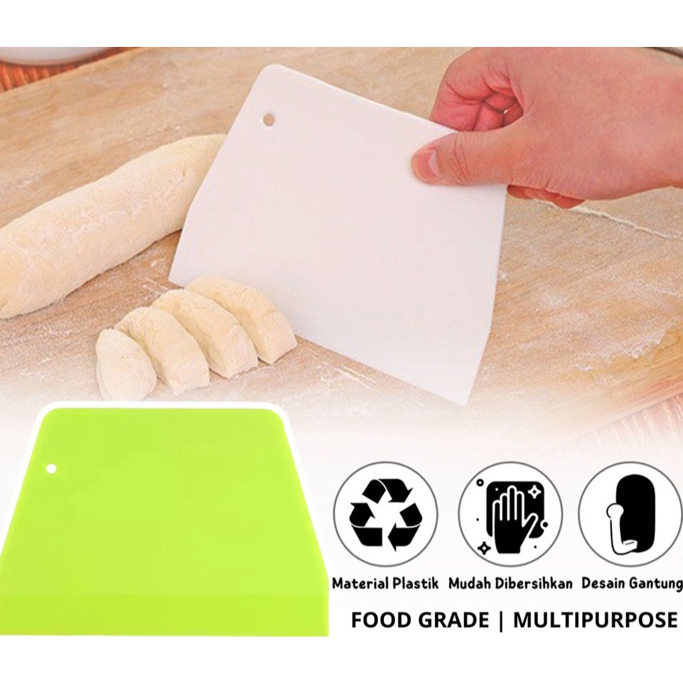 Jual Scraper Plastik Alat Pemotong Adonan Kue Alat Masak Serbaguna YB ...