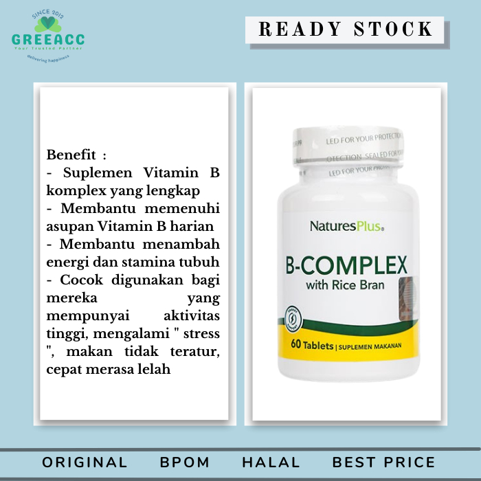 Jual Nature's Plus Natures Plus B Complex Vitamin B Kompleks 60 Tab ...