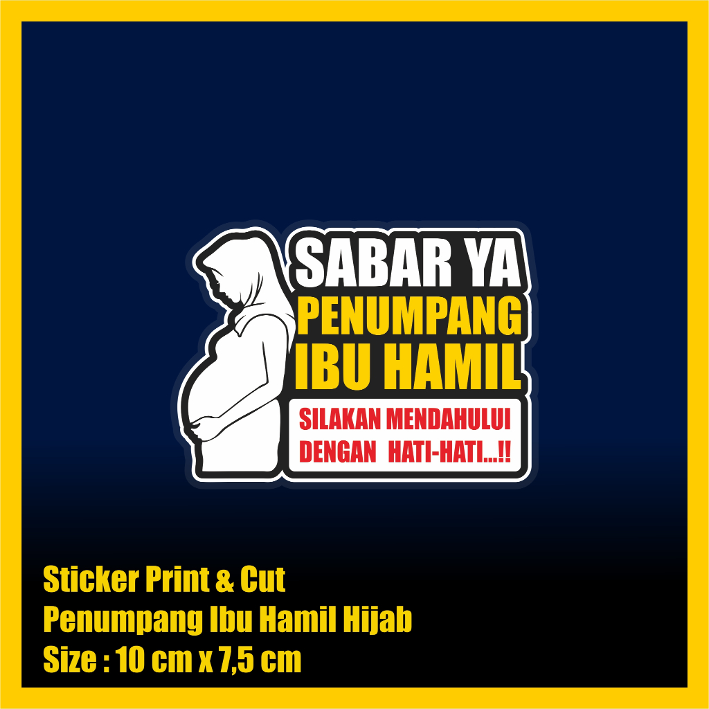 Jual Penumpang Ibu Hamil Stiker Print & Cut-Stiker Motor Mobil | Shopee ...