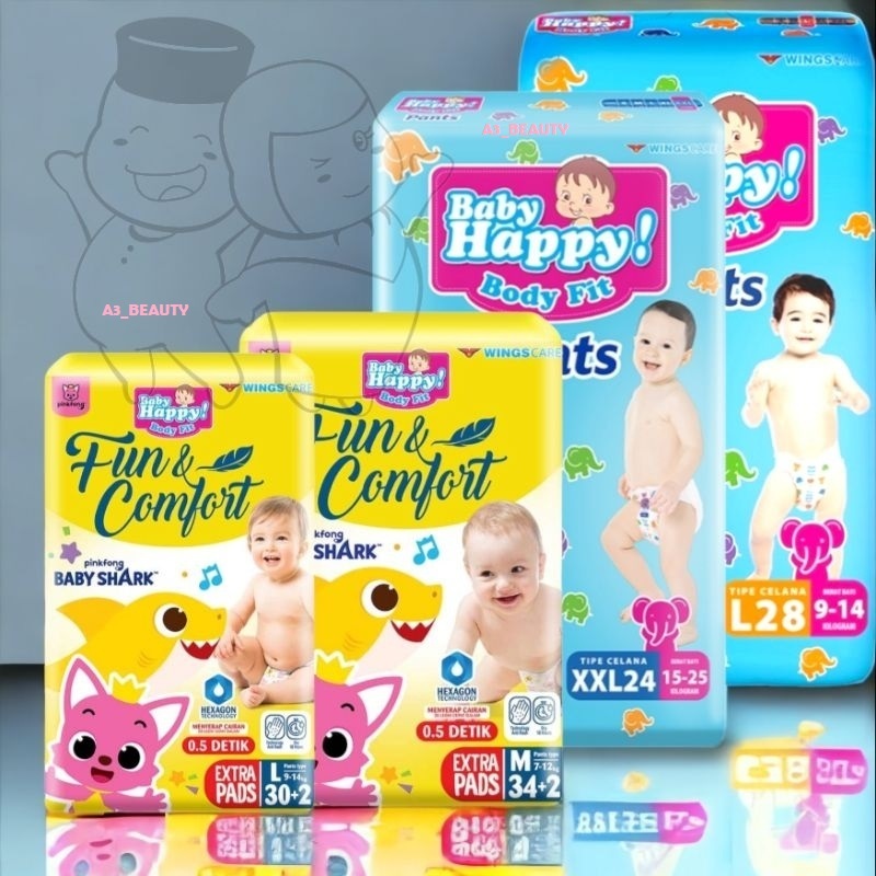 Jual BABY HAPPY PANTS S40 / M32 / L28 / XL26 / XXL24 ORIGINAL | Shopee ...