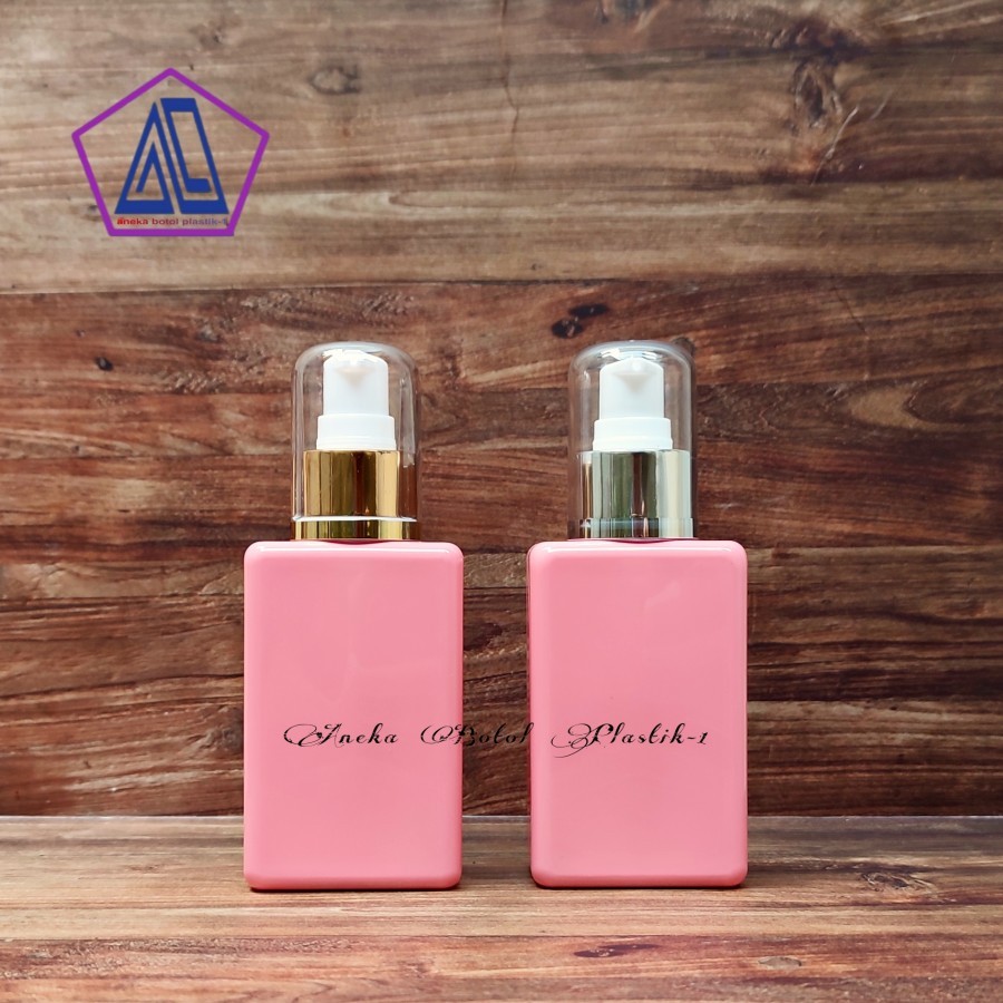 Jual Botol Pump 100ml Kotak Pet Pink / Botol Plastik 100ml Treatment ...