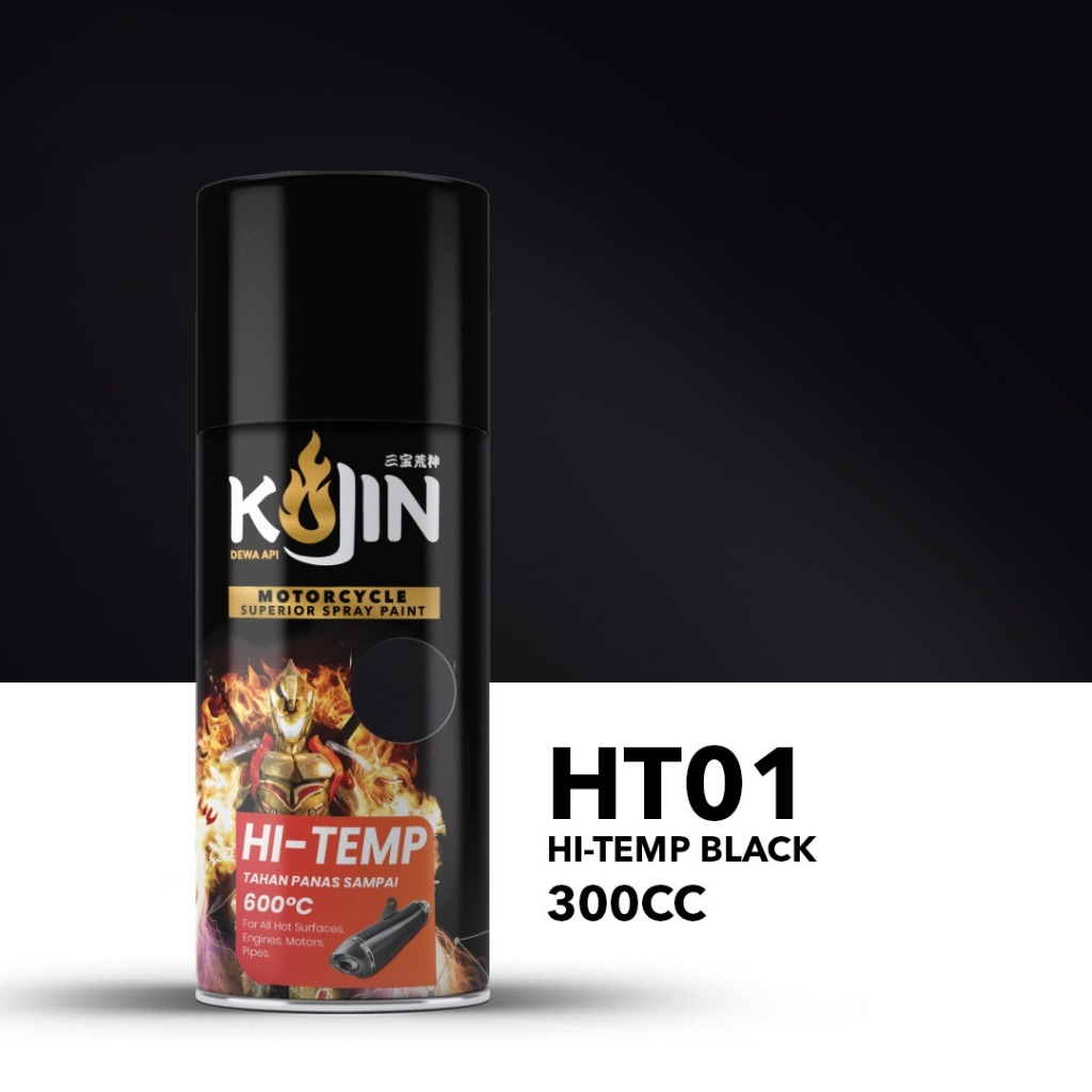 Jual Cat Semprot KOJIN Hi-Temp Black 300cc Tahan panas HT01 / Pilox Motor | Shopee Indonesia
