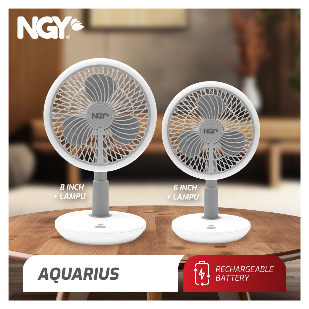 Jual NAGOYA Aquarius Rechargeable Desk Fan / Kipas Angin Meja Portable ...