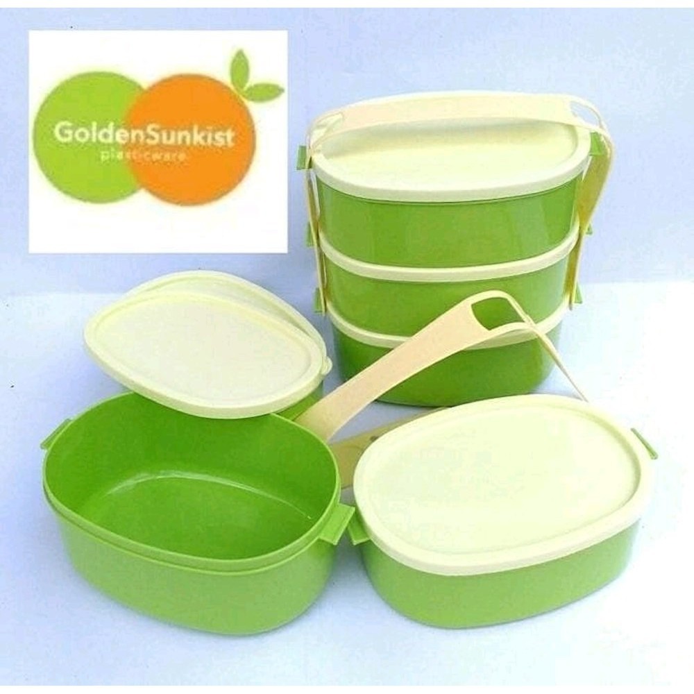 Jual Rantang Piknik Susun 3 Golden Sunkist Rantang Plastik / Food ...