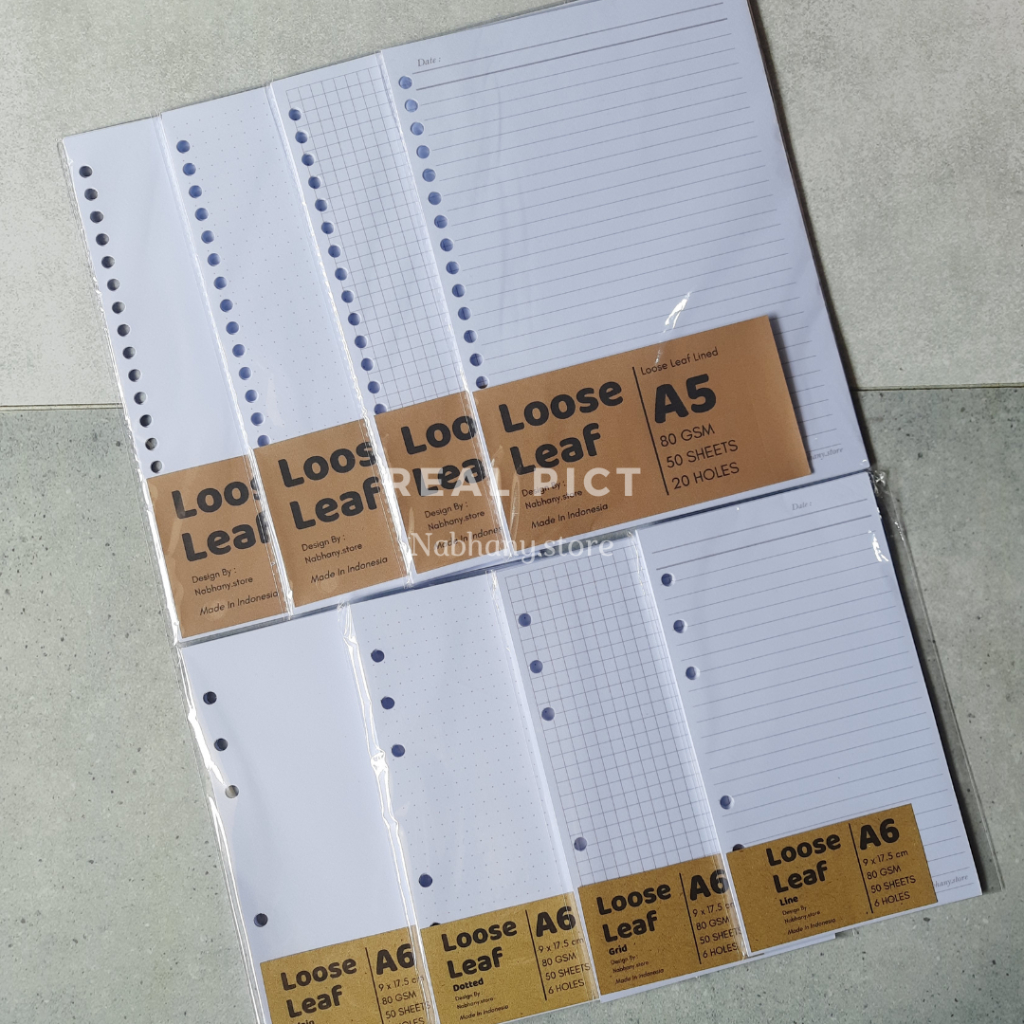 Jual ISI BINDER | KERTAS BINDER | LOOSE LEAF PUTIH & WARNA A5 A6 20 ...