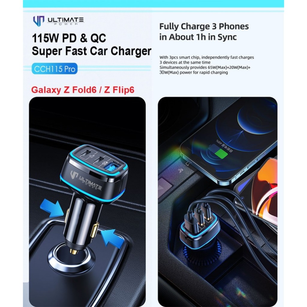 Jual Car Charger 115W Galaxy Z Fold6 Fold 6 Z Flip6 Super Fast Charging ...