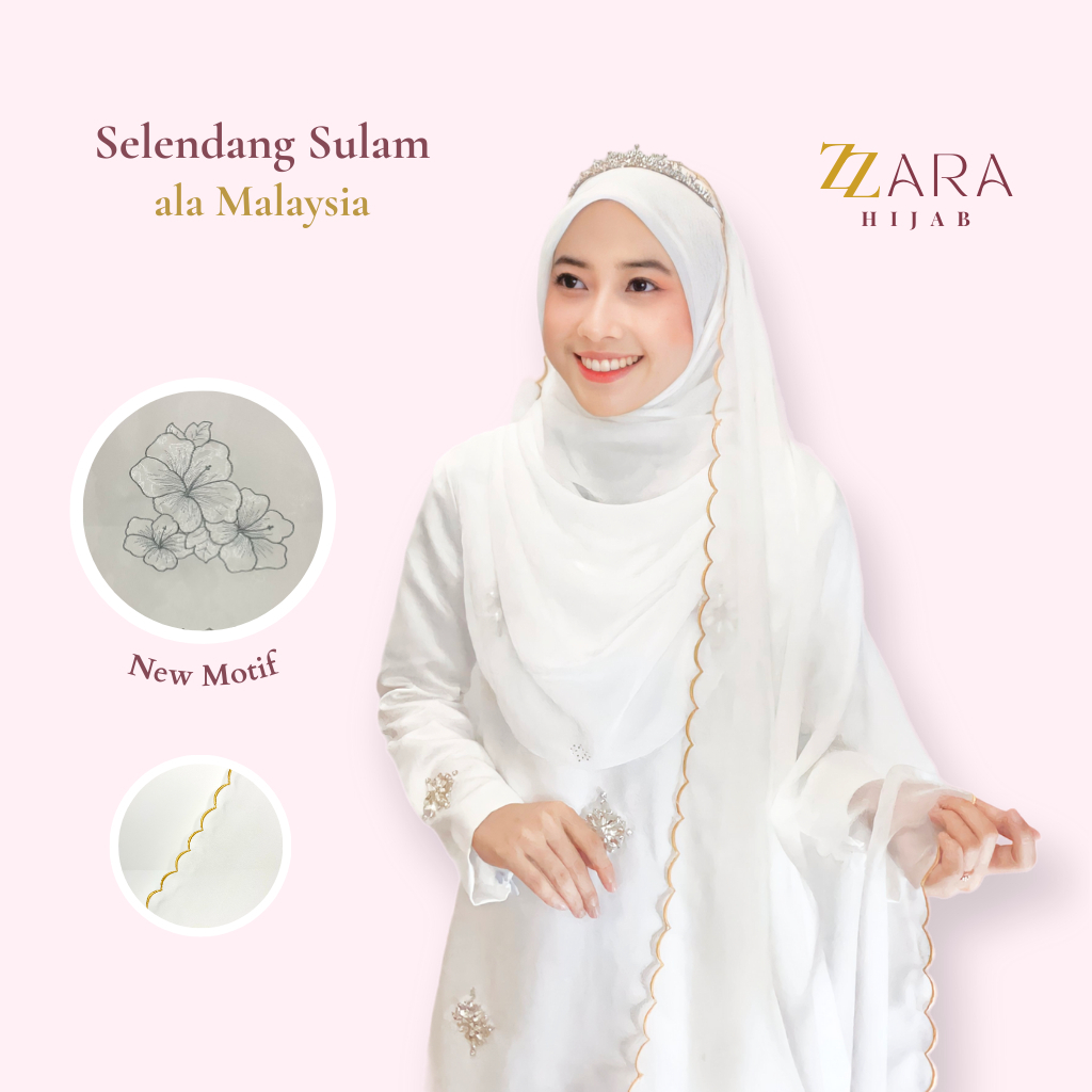 Jual NEW!! Selendang Sulam Malaysia by ZZARA Hijab / Slayer Pengantin ...