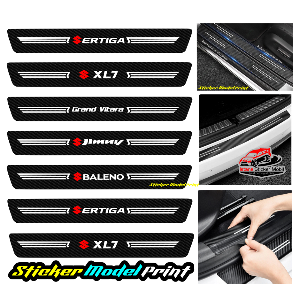 Jual MODEL PRINT Sticker Karbon Pintu Sill Plate Protector Sticker ...