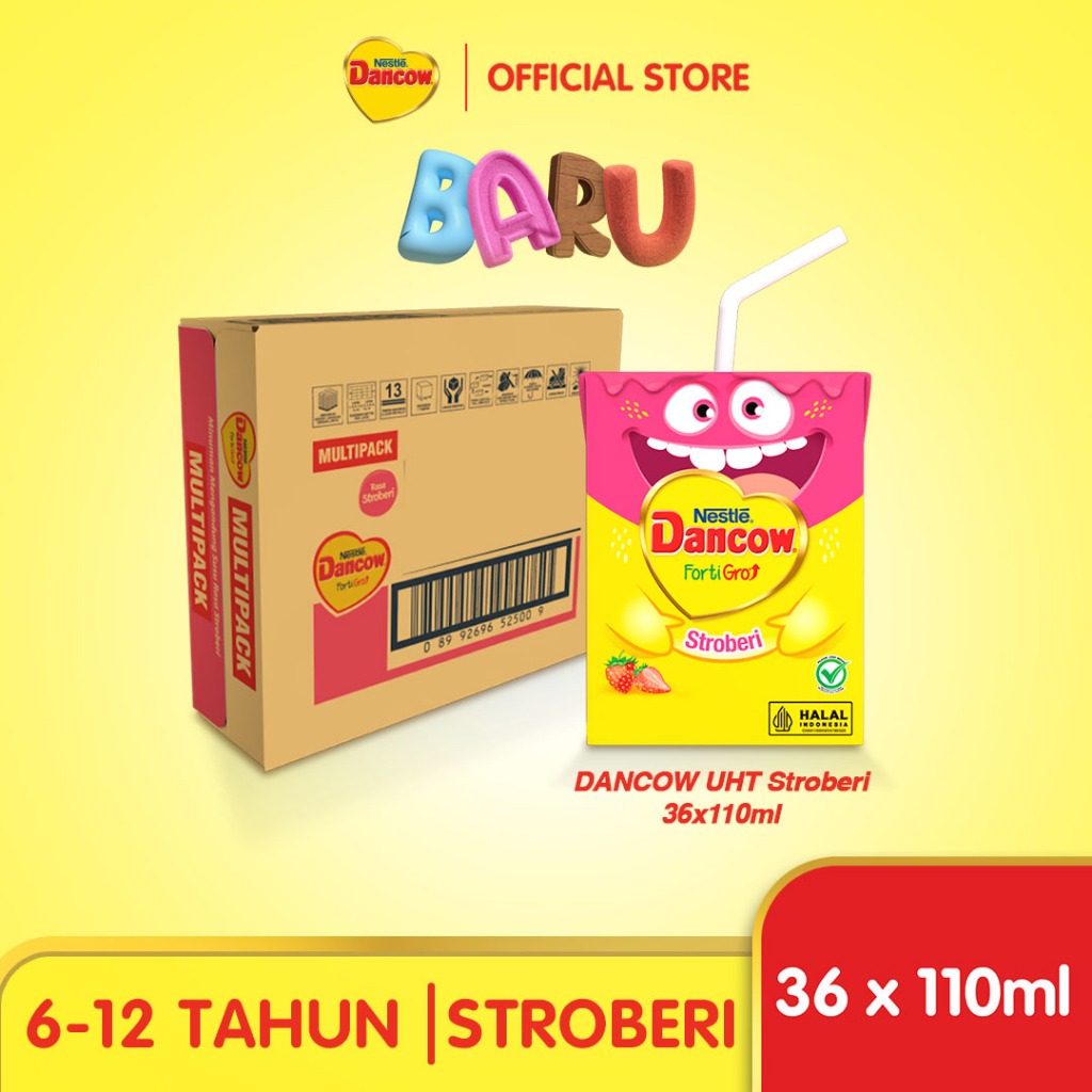 Jual Dancow FortiGro UHT 36x110ml Stroberi | Shopee Indonesia