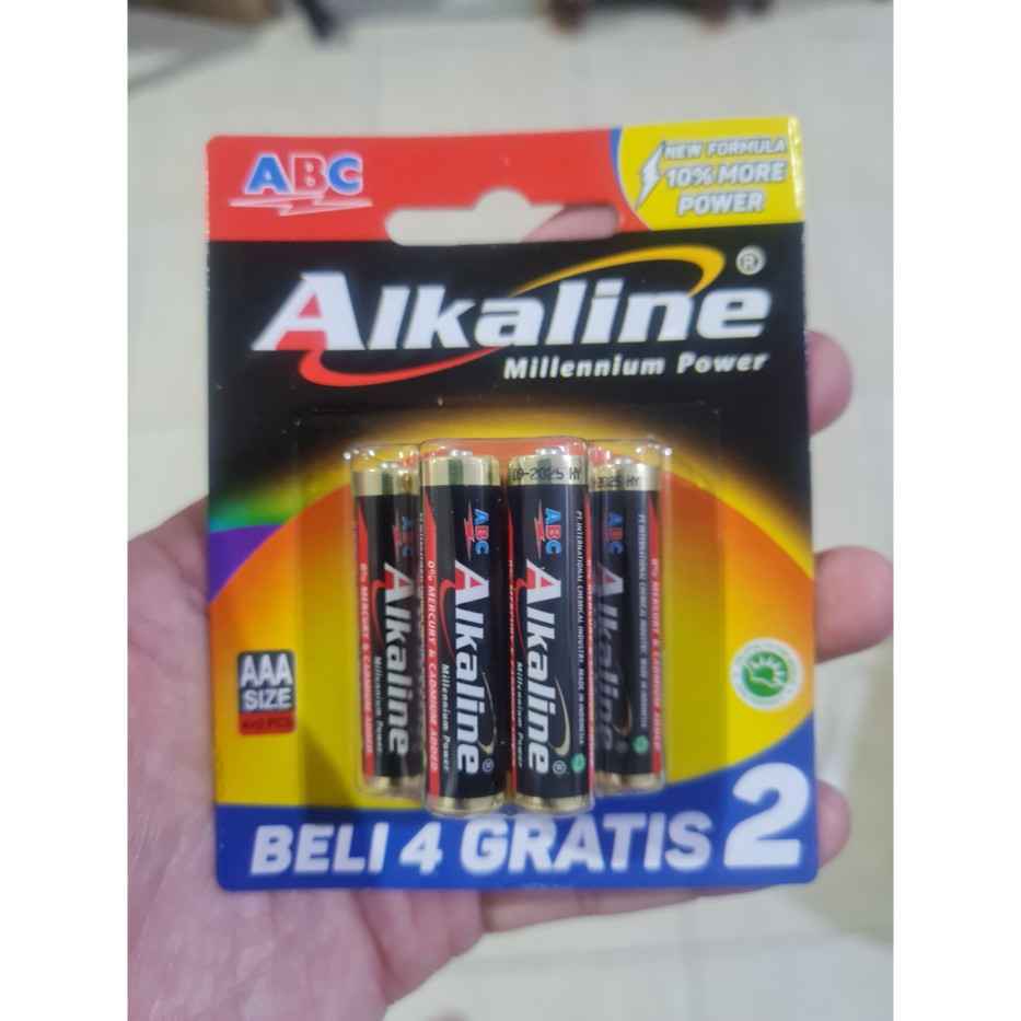 Jual Baterai Alkaline ABC AAA/A3 Isi 6 Pcs ( Set ) | Shopee Indonesia