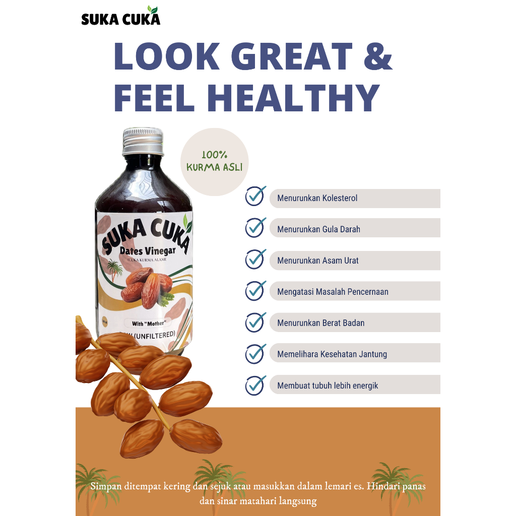 Jual Suka Cuka / Cuka Buah Kurma With Mother - 300ml | Shopee Indonesia