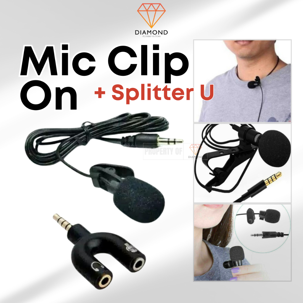 Jual MIC VLOG CLIP ON MICROPHONE MICROFON KLIP SMULE SING VIDEO ...