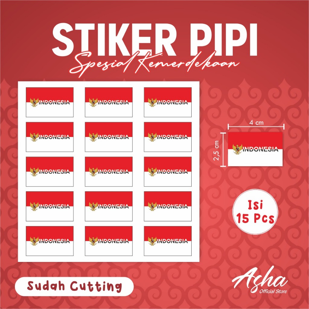 Jual STIKER PIPI MERAH PUTIH AGUSTUSAN KEMERDEKAAN INDONESIA | Shopee ...