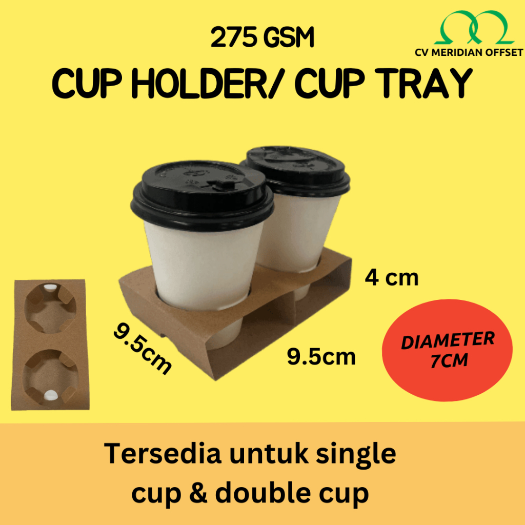 Jual Cup tray holder tatakan minuman takeaway panas dingin isi 1 dan 2 ...