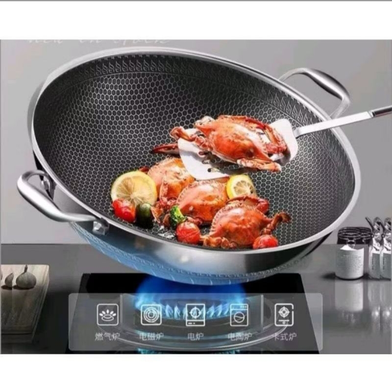 Jual COD Wajan Anti Lengket Fry Pan 32cm | Wajan Laba | Teflon Jumbo ...