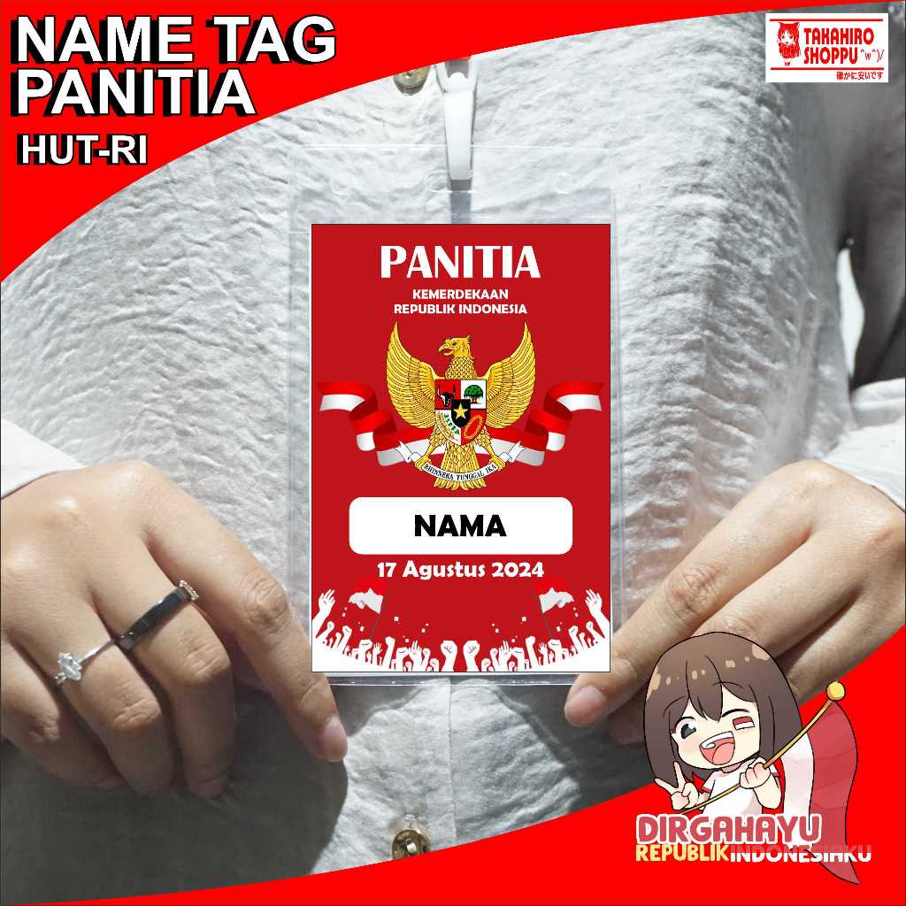Jual Nametag / Name Tag / Tanda Pengenal Panitia Agustusan HUT RI / 17 ...