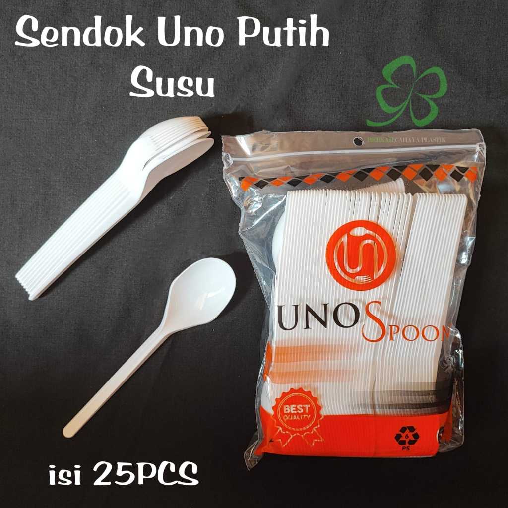 Jual Sendok Plastik Putih Susu UNO Higienis Food Grade Per 100 Pcs ...
