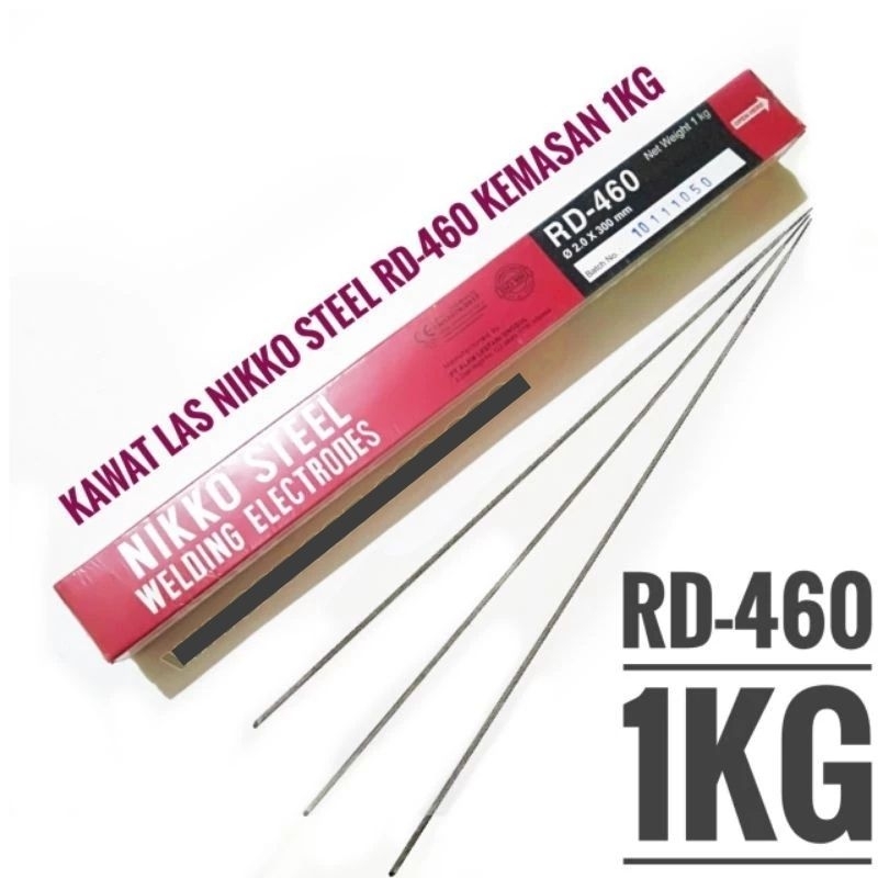 Jual Elektroda Kawat las 2mm nikko steel RD 460 1KG pakan las welding ...