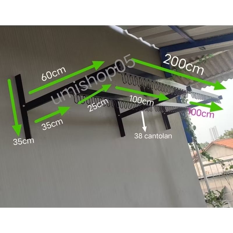 Jual Jemuran lipat dinding besi multifungsi 150/200cm | Shopee Indonesia