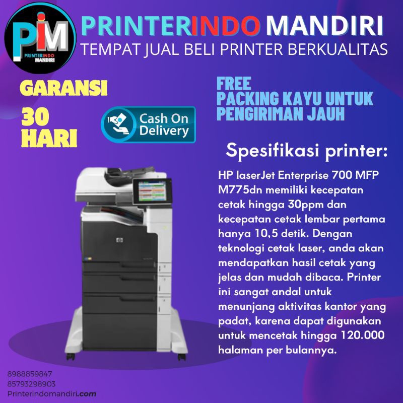 Jual Printer Hp LaserJet Pro 700 M775 Colour A3 | Shopee Indonesia